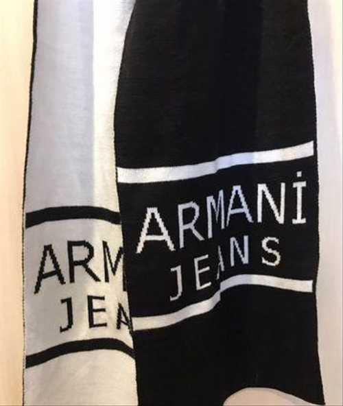 Шарф Armani Jeans Черно-белый двусторонний