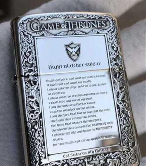 Zippo game of thrones серебряная зажигалка