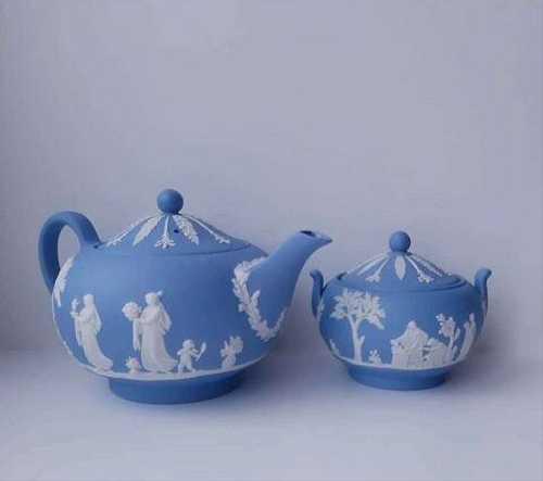 Wedgwood jasperware набор: чайник и сахарница