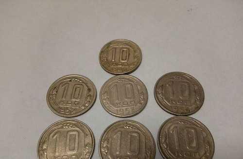Погодовка монет СССР 10 копеек