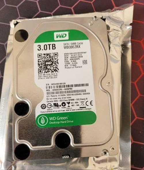 WD HDD 3Tb WD30ezrx 5400rpm 64Mb Cache SATA III