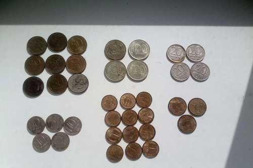 Монеты 1992-1993г100 р-4шт.50р-9шт.20р-4шт10-5шт.5