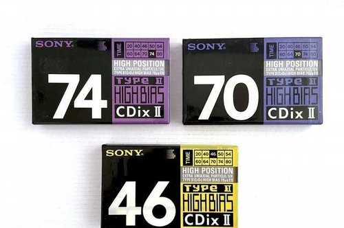 Набор 3 кассеты Sony CDix II 46 70 и 74 - 1990 г