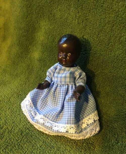 Коллекционная кукла пупс негритенок Франция 12 см