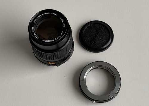 Объектив Minolta MD 135mm 1:3.5 переходник Canon