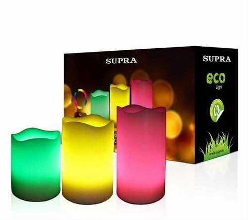Светодиодные свечи Supra - набор 3шт., новые