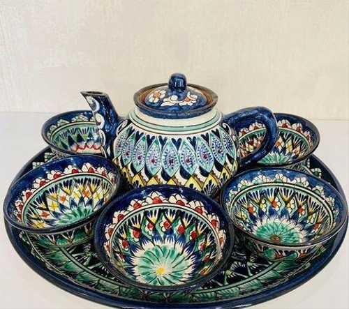 Набор красивой узбекской посуды (ляган, коса) опт