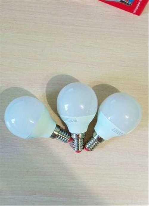 Светодиодная лампа, 3 шт, E14, 5W, холодный свет