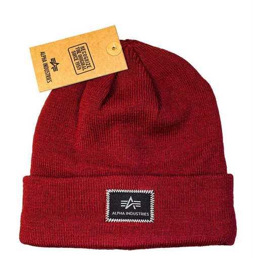Шапка alpha industries X-FIT beanie burgundy