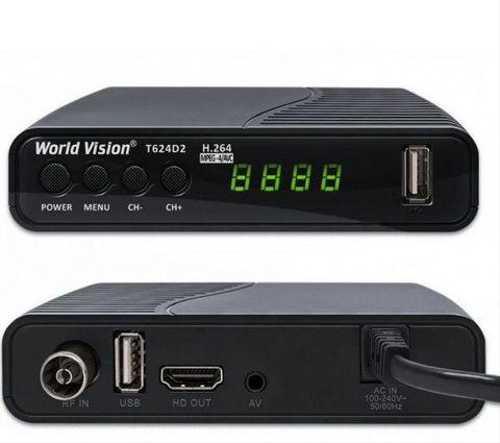 Ресивер DVB-T2/C World Vision T624D2 с кабельным т