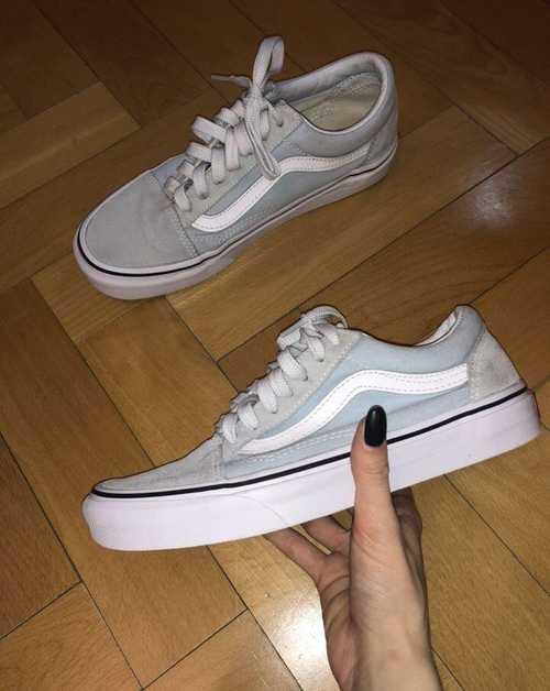 Серо-голубые кеды Vans Old Skool