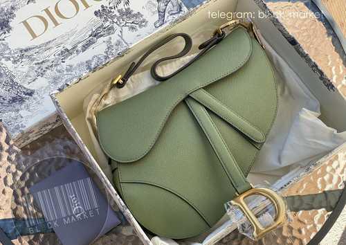 Сумка седло Dior Saddle Зелёная (большая) 25,5см