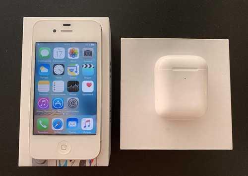 Apple iPhone 4S 8гб + AirPods