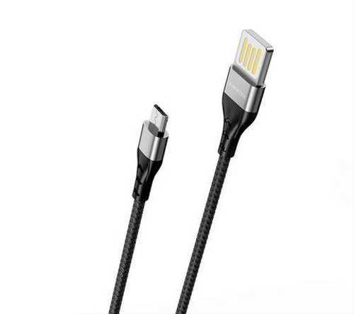 Кабель USB 2.4A (microUSB) 1.2м " BU11" Черный