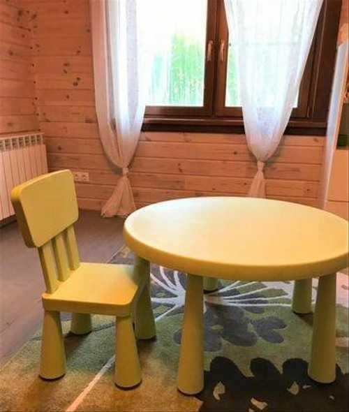 Детский стул и стол IKEA маммут