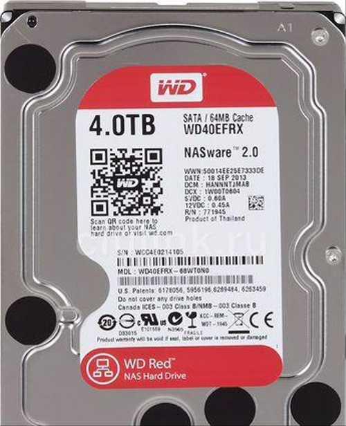Жесткие диски WD Red WD40efrx, 4тб, HDD, SATA III