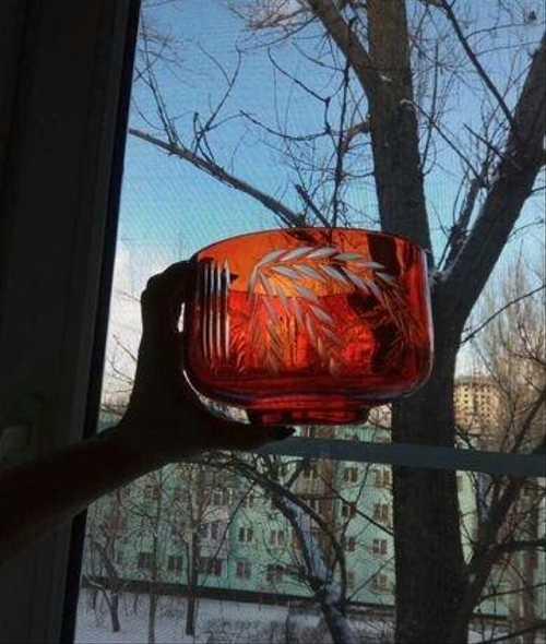 Грусталь, цветное стекло СССР, вазы, лодочки, и мн