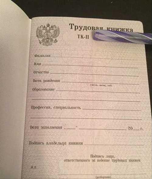 Трудовые книжки тк 2. Трудовая 2.