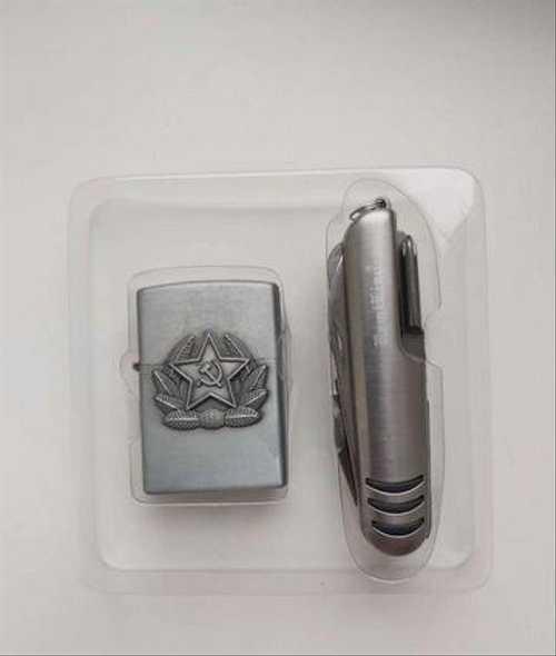 Зажигалка (zippo) + нож (мультитул)