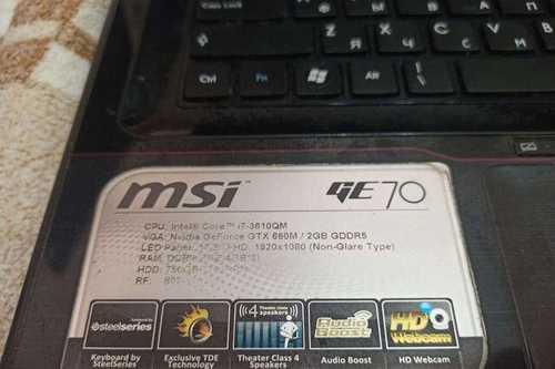Ноутбук MSI GE 70