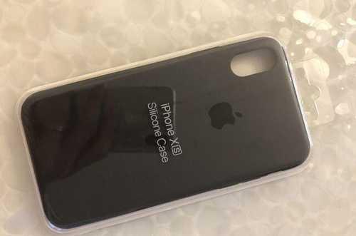 Чехол на iPhone X, прорезиненный, серый графит