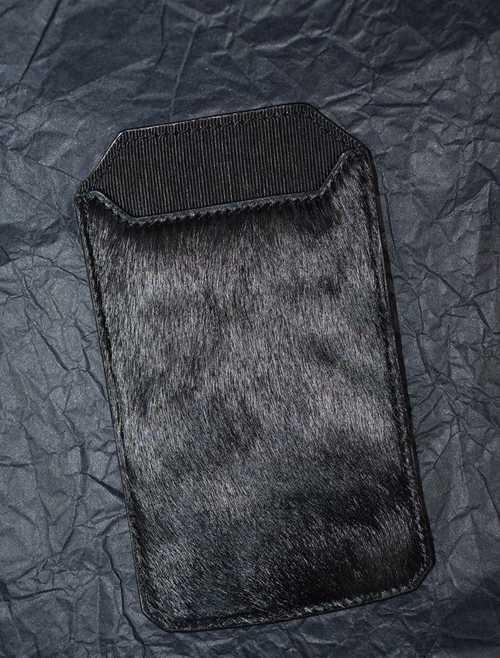 Yves Salomon pony hair cardholder