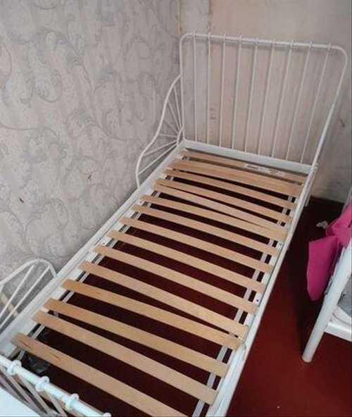 Детская раздвижная кровать икеа миннен