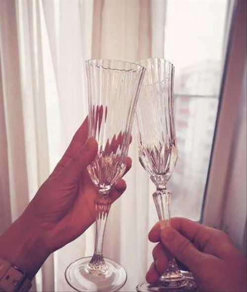 Хрустальные бокалы для шампанского
