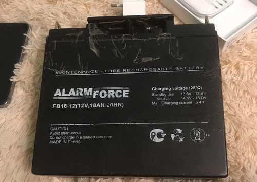 Аккумулятор alarm force FB 18-12 (12V / 18Ah)