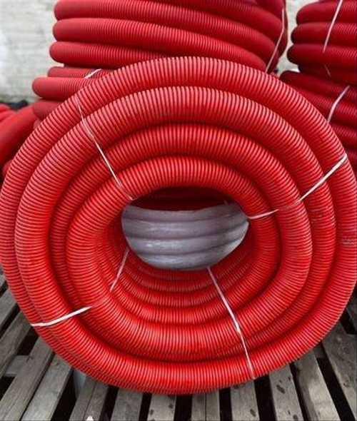 Труба двустенная для кабеля красная