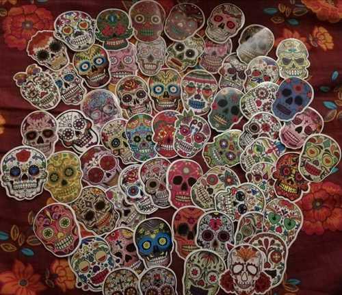 Череп наклейки 60 шт