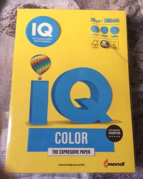 Бумага iq color(горчичный цвет) 500 листов A4