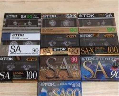 Аудиокассеты TDK SA и TDK SA-X новые 10 штук