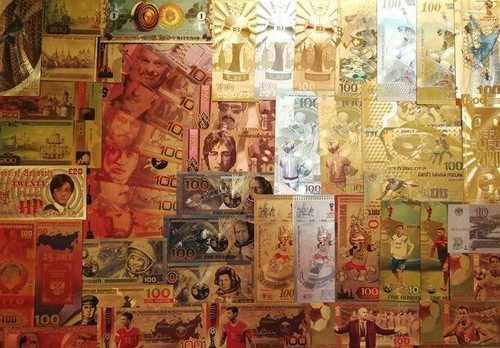 Золотые банкноты 200 видов