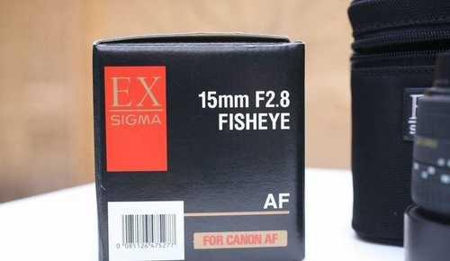 Объектив sigma 15mm F2.8 fisheye canon