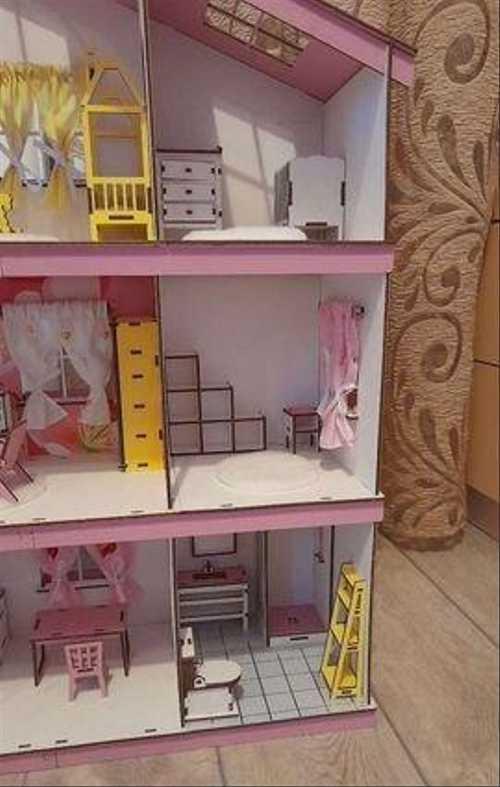 Кукольный домик с мебелью для кукол 16см
