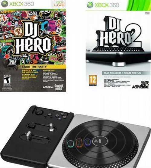 Набор пульт DJ Hero + 2 игры для Xbox 360