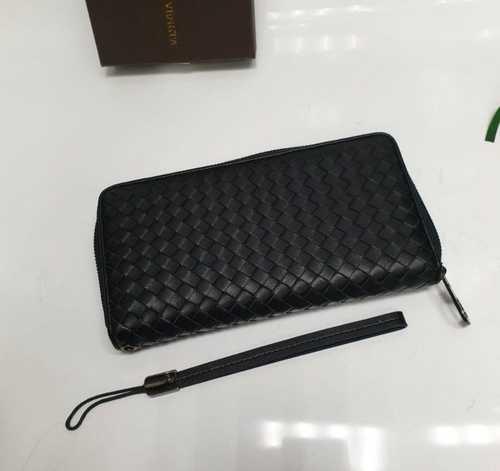 Новый мужской бумажник Bottega Veneta чёрный