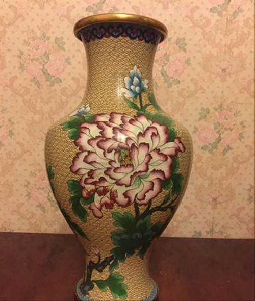 Ваза Клуазоне Cloisonne Китай 1950-е годы