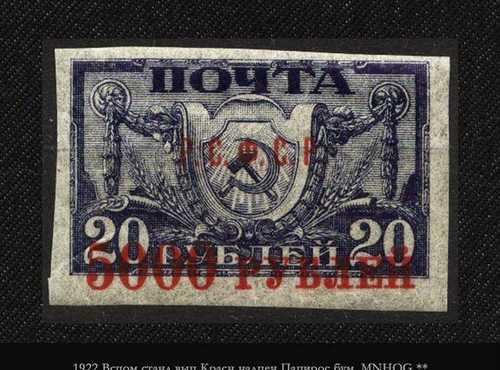 1922 - РСФСР - Ляпин 54Х - mnhog - 150 Евро - Торг