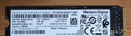 WD Black SSD nvme M.2 SN720 256 Gb