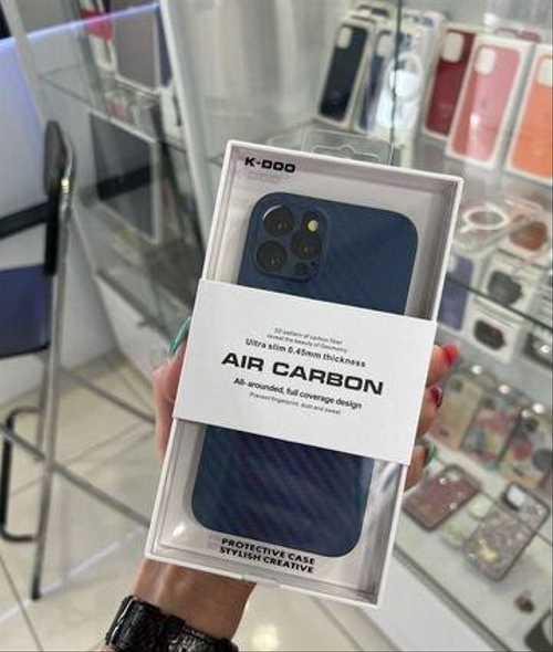 Чехол K-DOO Air Carbon для iPhone 12 Pro blue