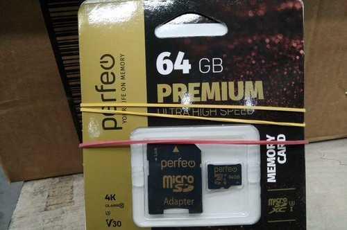 Карта памяти microSD Perfeo 64GB U3 UHS-3