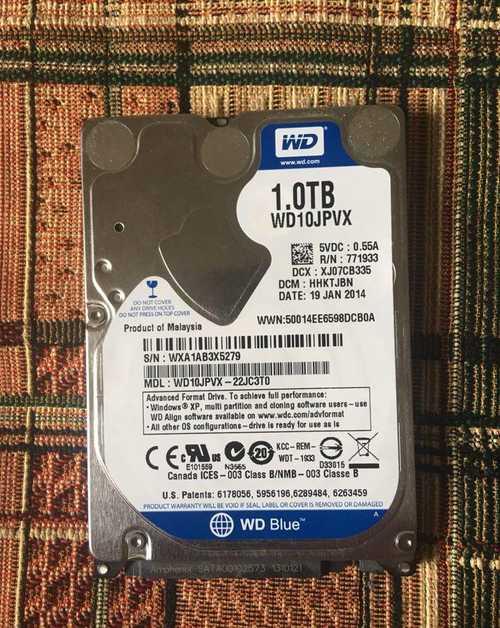 Жёсткий диск 2,5" WD Blue 1 tб