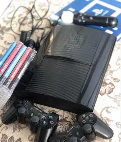 Sony PS3 Super Slim 1Tb + PS Move + 5 игр