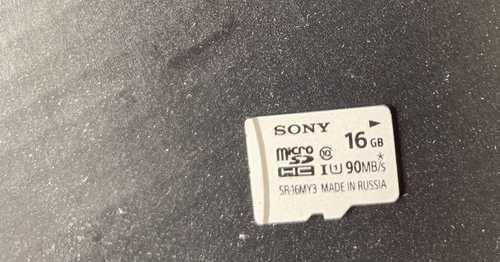 Карта памяти Sony micro sd на 16 gb с переходником