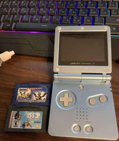 Gameboy advance sp + 2 игры