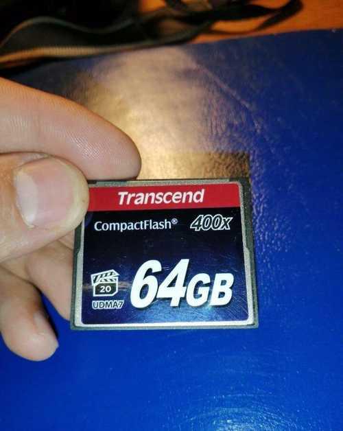 Карта памяти transcend compact flash 64gb