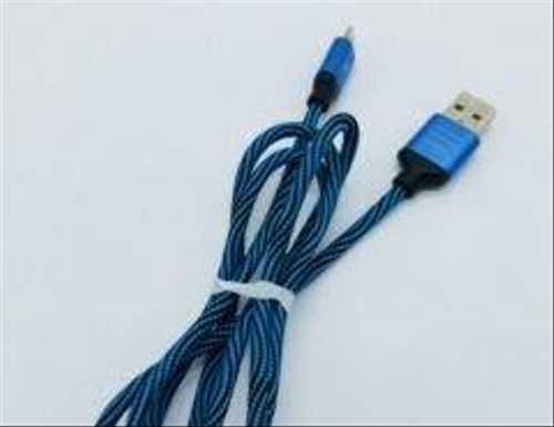 Кабель USB Lightning для Apple тканевый синий