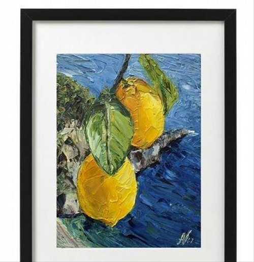 Фото картина Лимоны Италия Амальфи море пейзаж